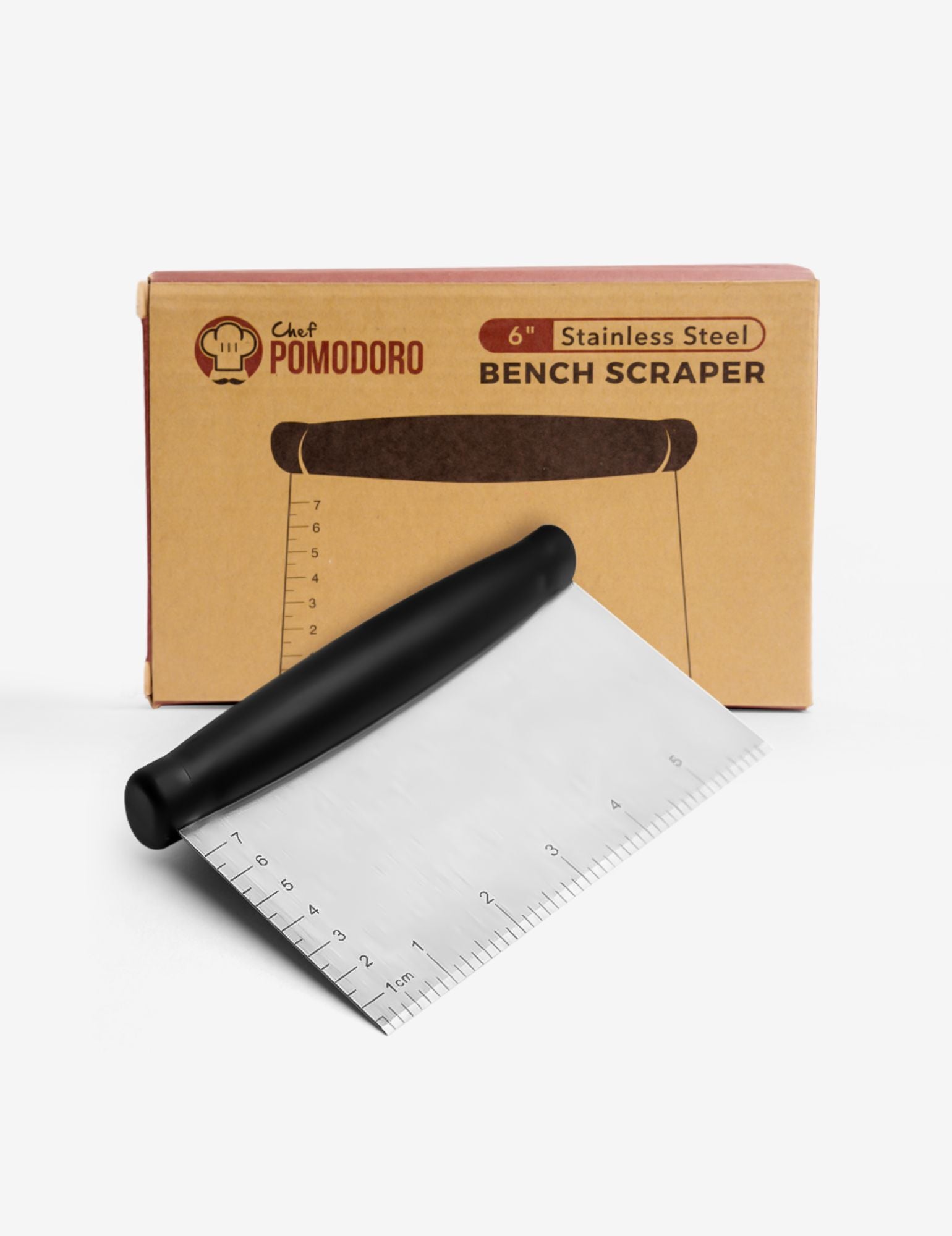 Chef Pomodoro Multi-Purpose 6-Inch Bench Scraper, Pizza Dough Scraper